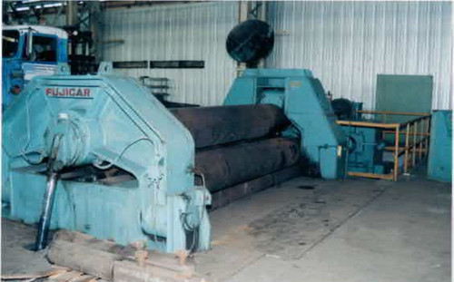 Fujicar double-initial pinch plate bending rolls, 1-5/8" x 13 ft ...