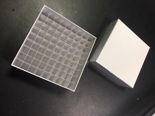 Tall vial storage box for small (13mm cavities) vials | website