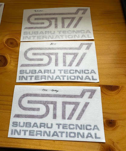 Subaru STI Front Bumper Decal Set. Pair | Pink Lily Pad