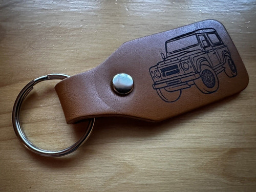 Land Rover Defender 90 Leather Key Ring | Pink Lily Pad