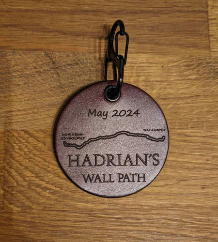 Hadrian's Wall Path Leather Bag Tag | Pink Lily Pad