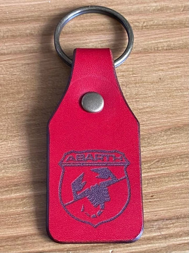 Fiat Abarth Leather Key Ring | Pink Lily Pad