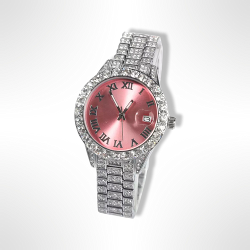 Glitzy Pink Quartz Watch | Trinkabellez