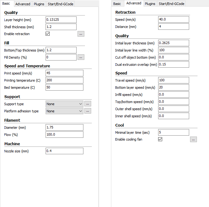 Quick Start Guide to Cura Settings