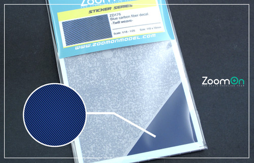 ZD176 Blue carbon fiber decal -Twill weave- | zoomonmodel