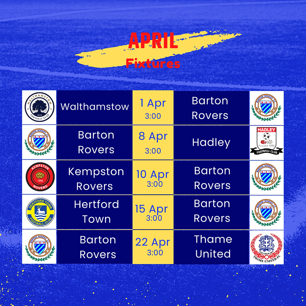 April Fixtures