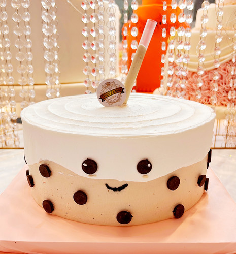 L-41 Boba Tea Cake (with milk tea flavor cream) | SWEETLAND CAKE & TEA