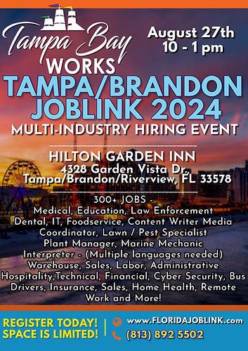 Jobs Florida, Tampa Jobs, JOBLINK, JOB FAIRS, FLORIDA CAREER SITE, VETERAN