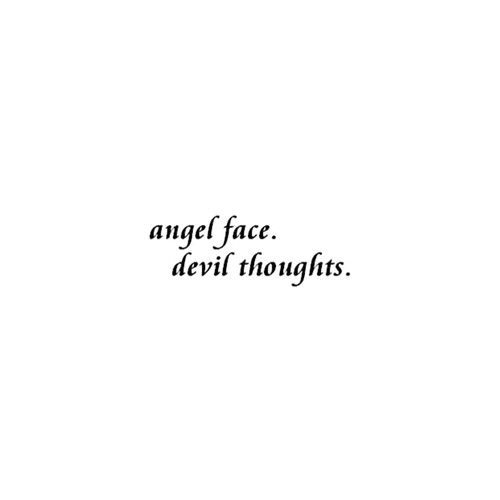 angel face devil thoughts | Temporary Tattoos Ro