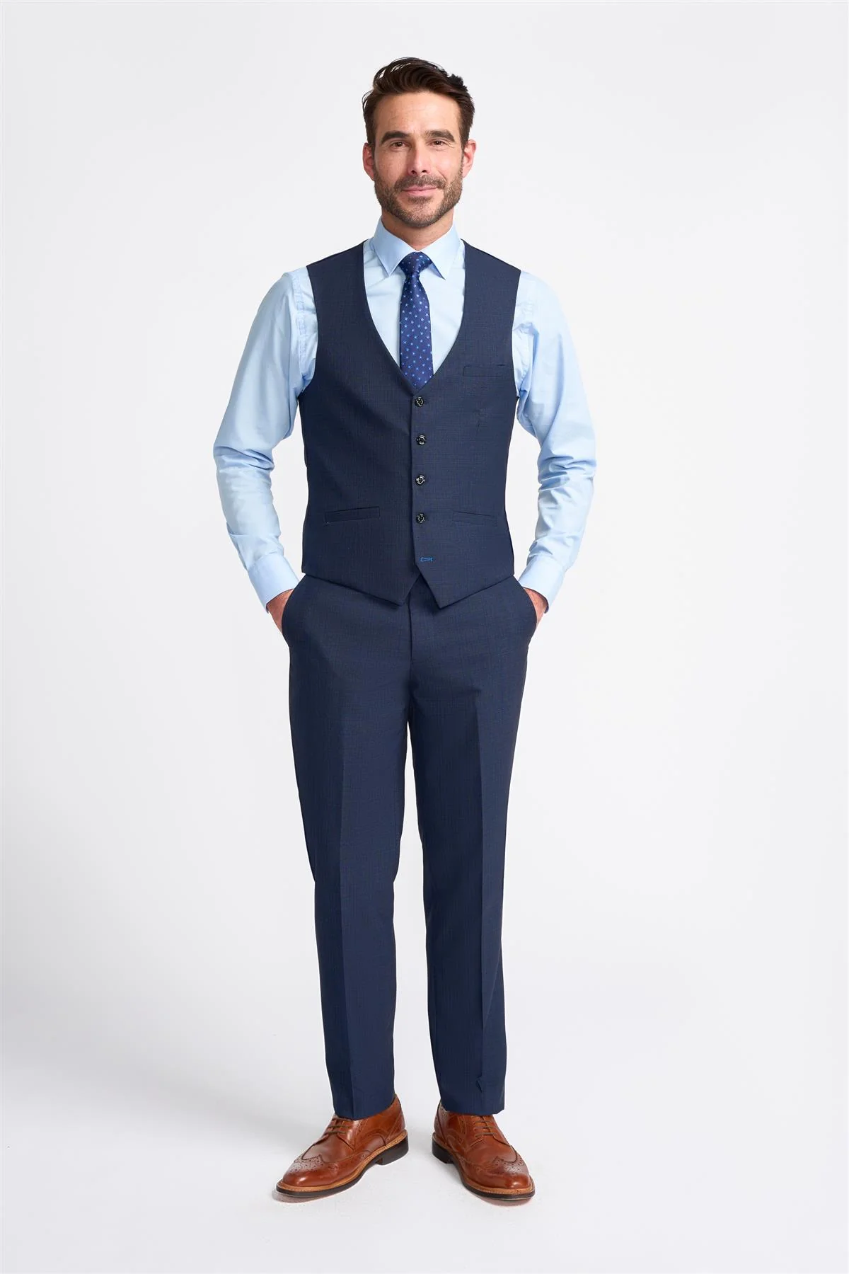 Cavani Seeba Navy Waistcoat | tuxandtails