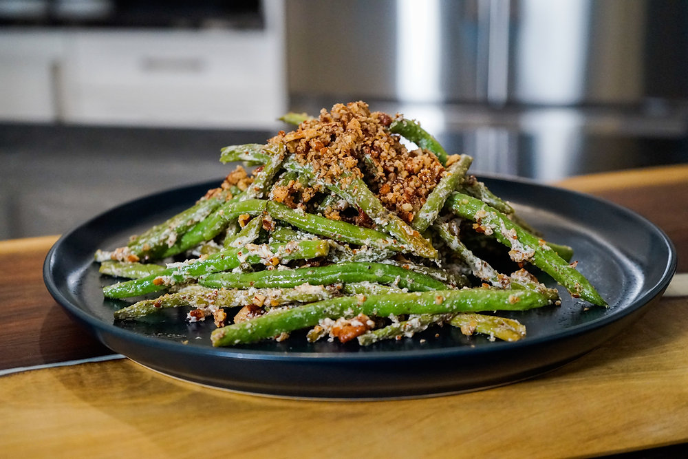 Green Beans with Goat Cheese and Pecans