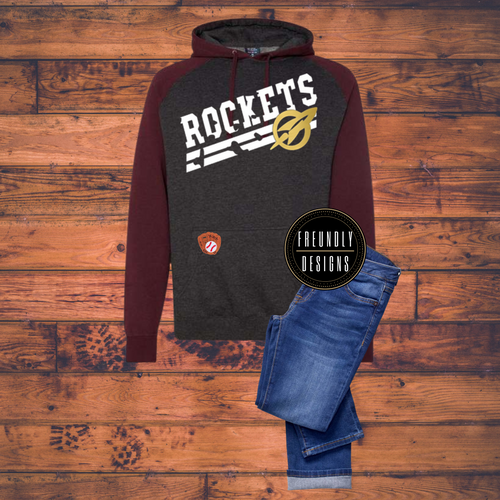 Rockets Raglan Hoodie | Freundly Designs