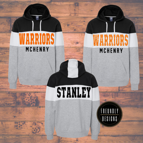 Warriors Varsity Colorblock Hoodie | Freundly Designs