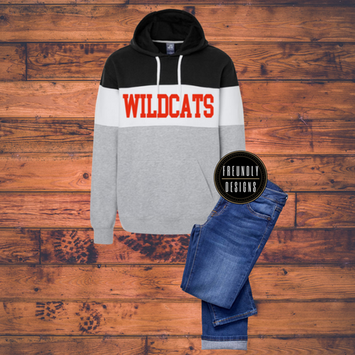 Wildcats Varsity Colorblock Hoodie | Freundly Designs