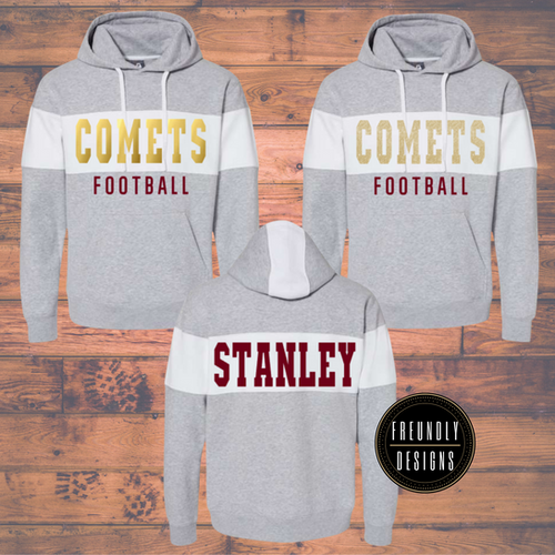 Comets Varsity Colorblock Hoodie | Freundly Designs