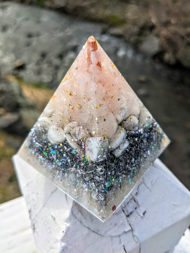 Tall 'Guardian Angel Crystal Pointy Orgonite Pyramid of Peace' (2.5 ...
