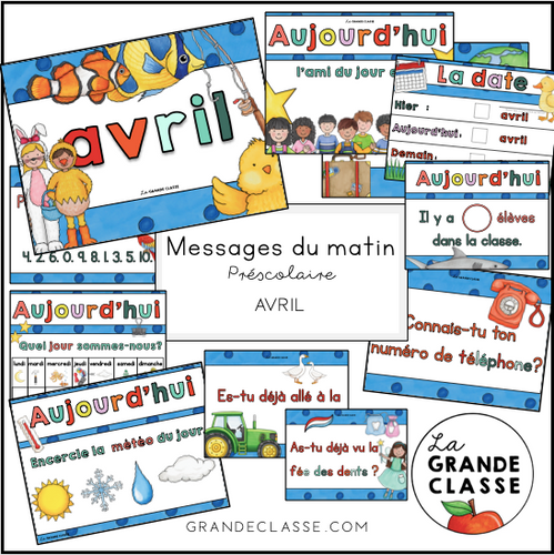 Avril: routine, messages du matin et causerie | La grande classe
