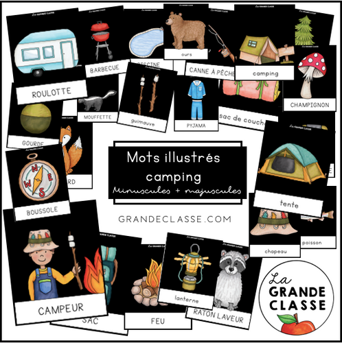 Mots illustrés camping | La grande classe