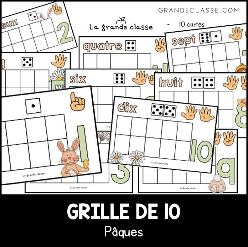 Grille de 10 Pâques | La grande classe