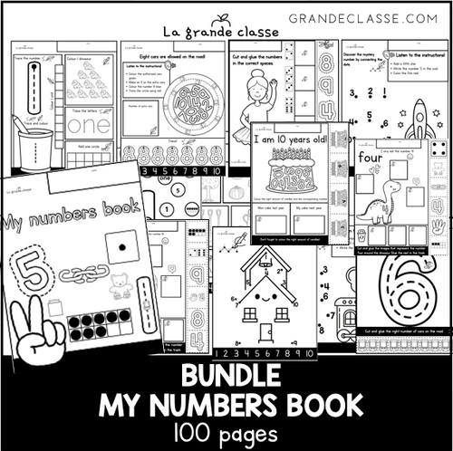 BUNDLE - Numbers book 1 to 10 (ANGLAIS) | La grande classe