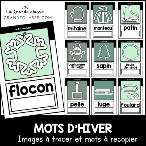 Atelier : mots d'hiver (images à tracer et écriture de mots) | La ...