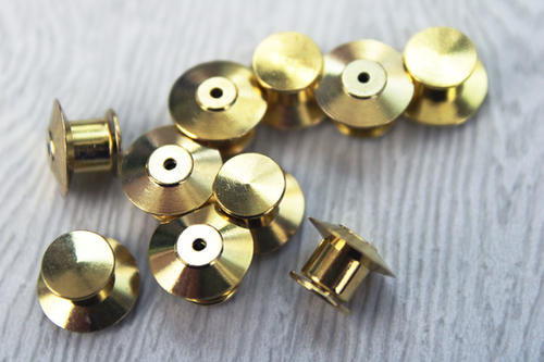 gold metal locking pin backings for enamel pins | pokettoni