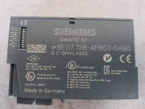 Siemens Simatic S7 6ES7 138-4FB03-0AB0 4 F-DO DC24V/2A PROFIsafe ...