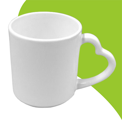 TAZA CERÁMICA RECTA ASA CORAZÓN | sublimables