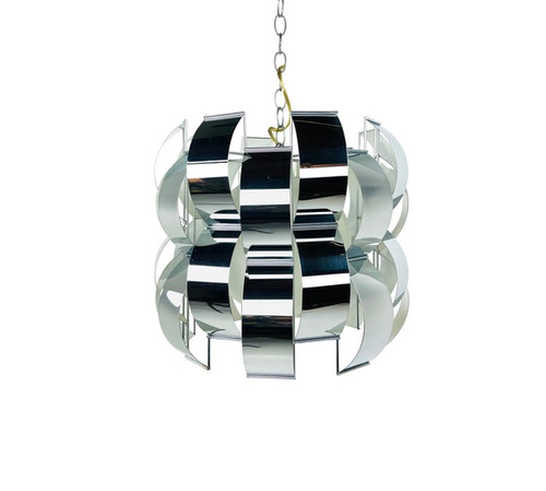 #1427 Chrome Ribbon Chandelier by Lightolier | Again&Again