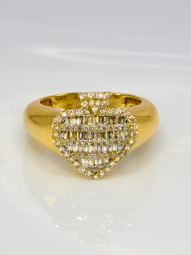 10K Gold Spade Shaped Diamond Ring | Coins & Stuff