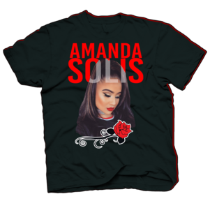 AMANDA SOLIS ROSE BLACK TEE | AMANDA SOLIS