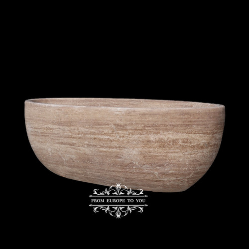 Carved Travertine Stone Designer Bathtub | From Europe To You