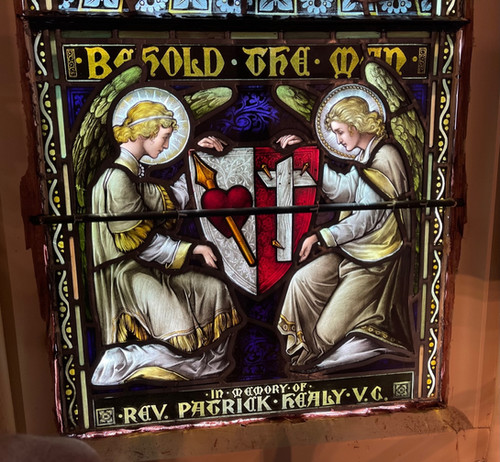 Antique Stained Glass Angel Church Window | From Europe To You