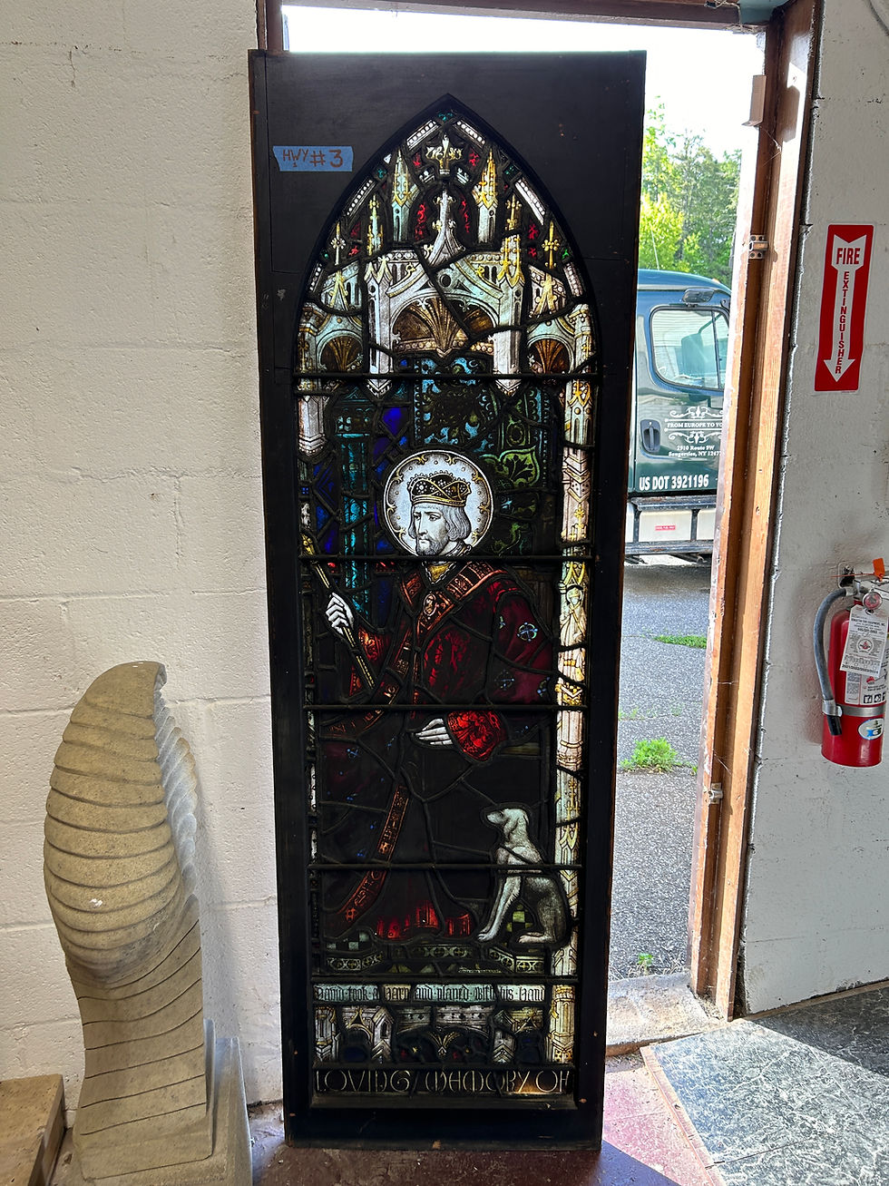 Antique Religious King Saul Stained Glass Window | From Europe To You