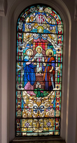 Antique Stained Glass Holy Family Window | From Europe To You
