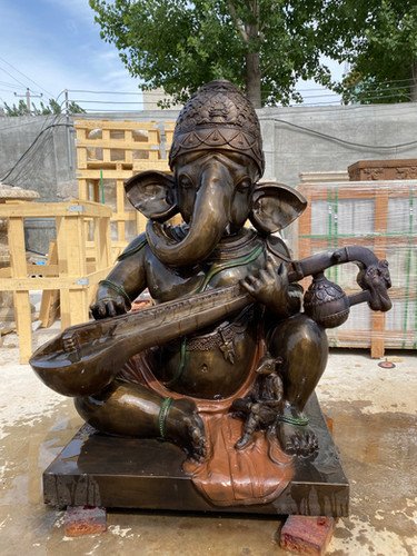BRONZE HINDU LORD GANESHA STANDING STATUE | From Europe To You