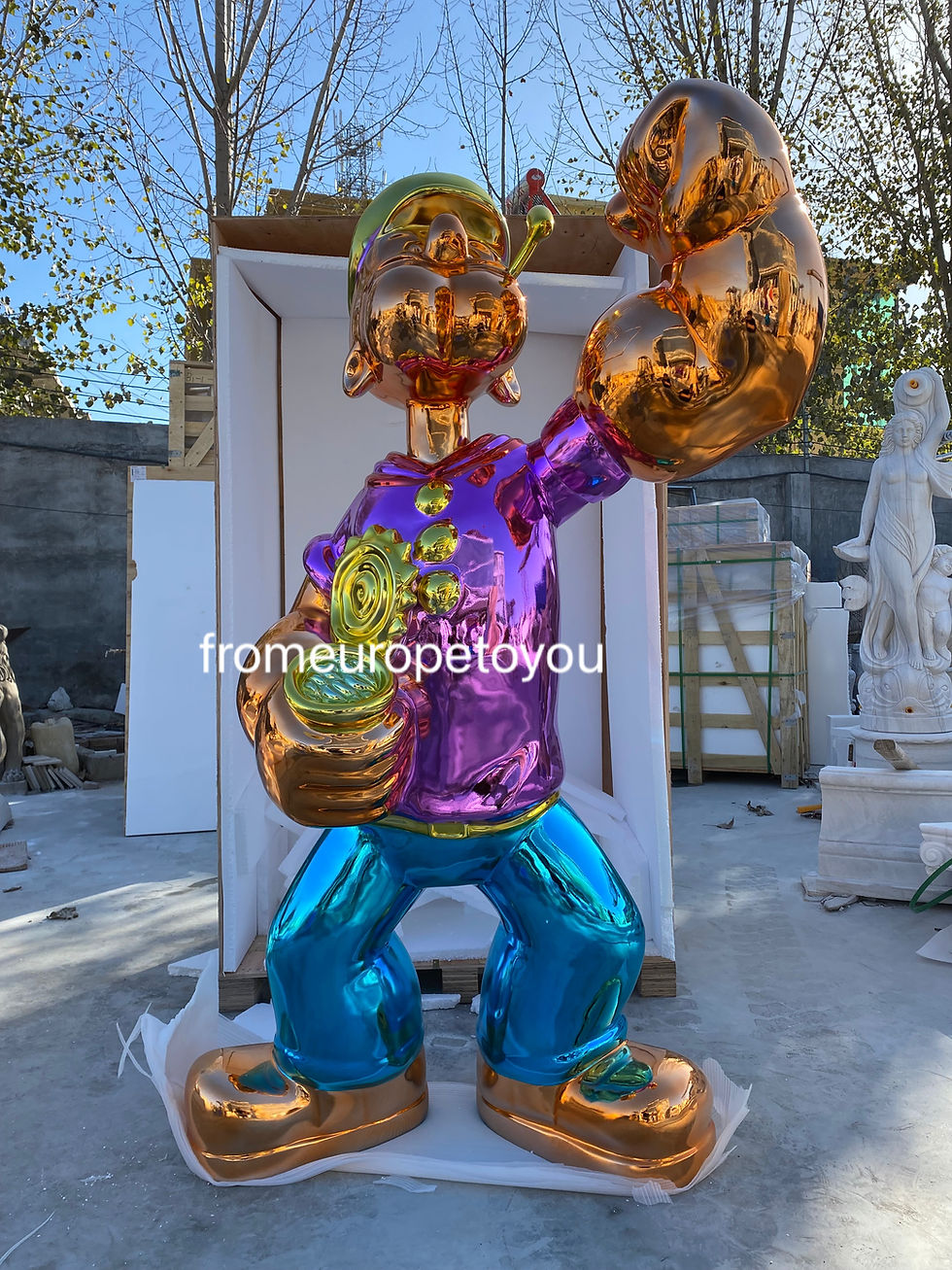 Stainless Steel Popeye Statue | Fromeuropetoyou