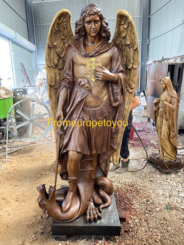 Bronze Religious St. Michael Church Statue | From Europe To You