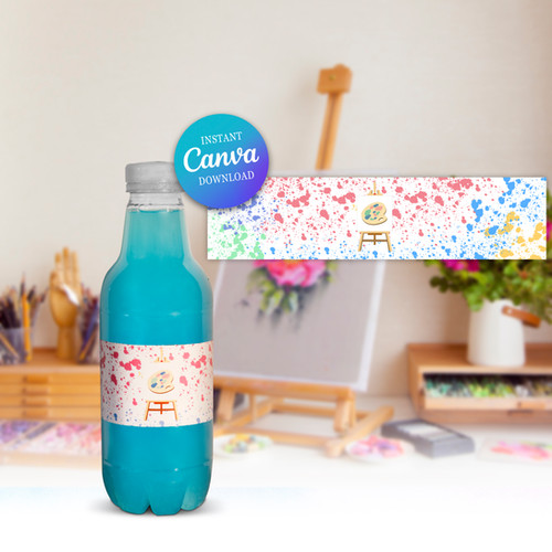 Paint Water Bottle Label Template - Instant Download & Print | Props ...