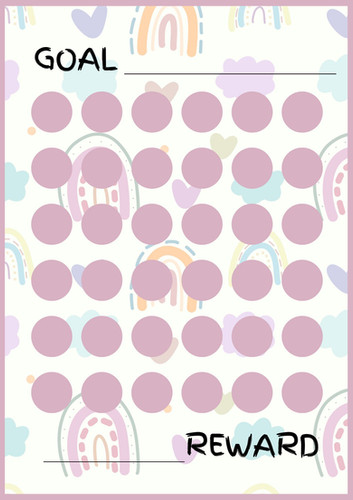 Pastel Rainbow Reward Charts - 36 dots | Bright Lives