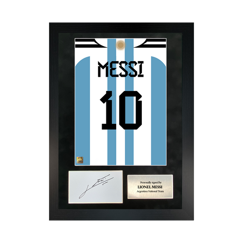 Lionel Messi | Signed '22 Shirt World Cup Shirt Back Poster Frame | Mr ...