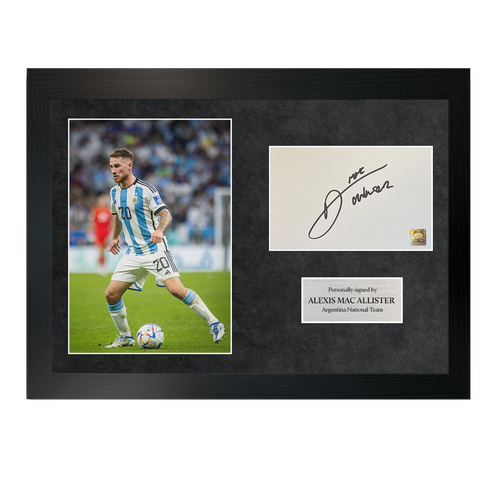 Alexis Mac Allister | Signed A4 Photo Frame | Mr Memorabilia
