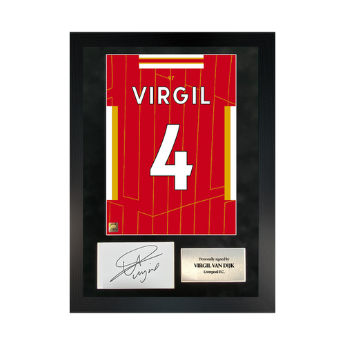 Virgil van Dijk | Signed 24/25 Shirt Back Poster Frame | Mr Memorabilia