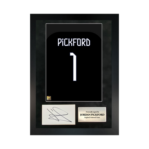 Jordan Pickford | Signed '22 World Cup Shirt Back Poster Frame | Mr ...