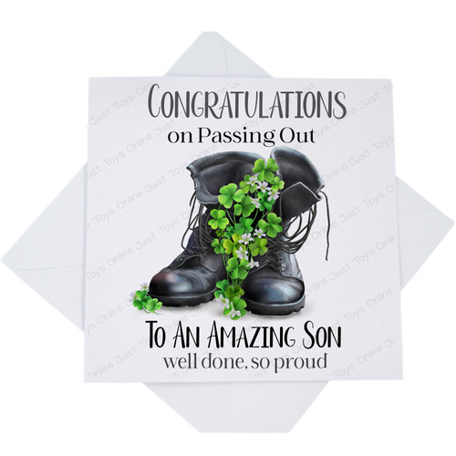 Congratulations on Passing Out Card, Irish Shamrock Boots Card for ...