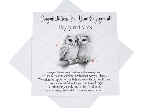 Sketchy Owls Personalised Congratulations on your Engagement Poem Verse ...