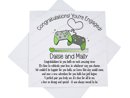 Gaming Controllers Personalised Congratulations on your Engagement Poem ...