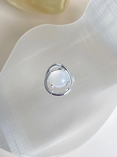 line art natural stone ring - moonstone | eat