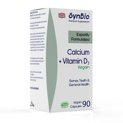SynBio Calcium + Vitamin D3 Capsules (Vegan) | SynBio | Supplements