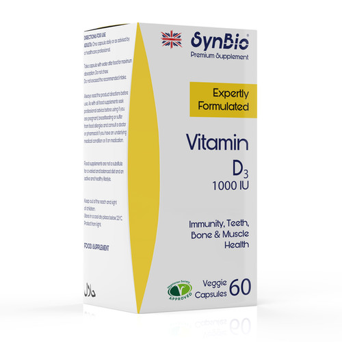 SynBio Vitamin D3 1000 IU Capsules (Veg) | SynBio | Supplements